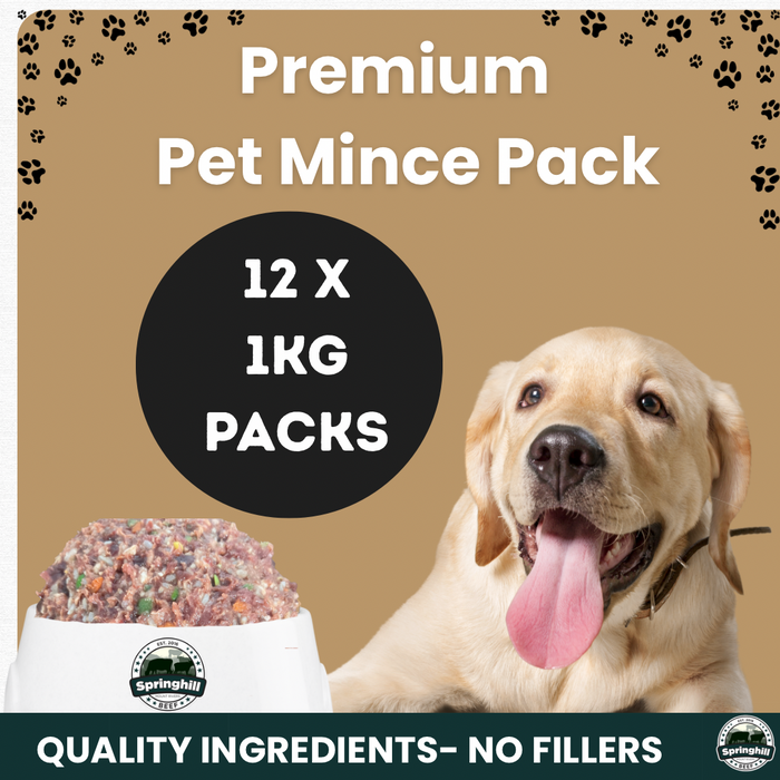 Premium Pet Mince Pack- 12 x 1kg – Springhill Beef Co